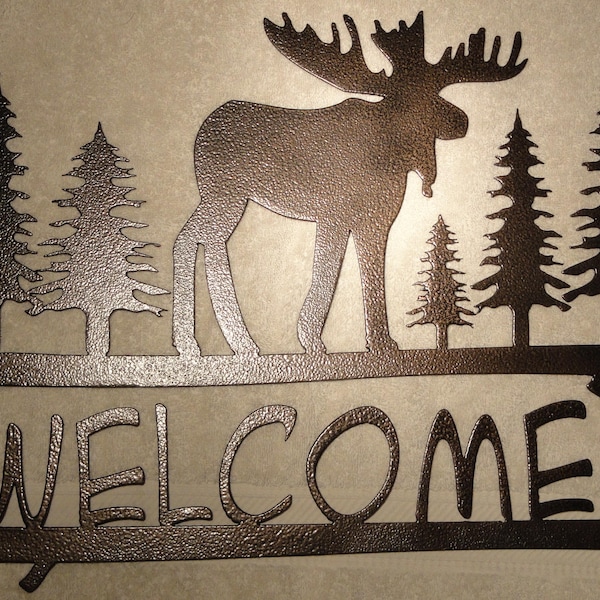 Moose Welcome Sign - Etsy
