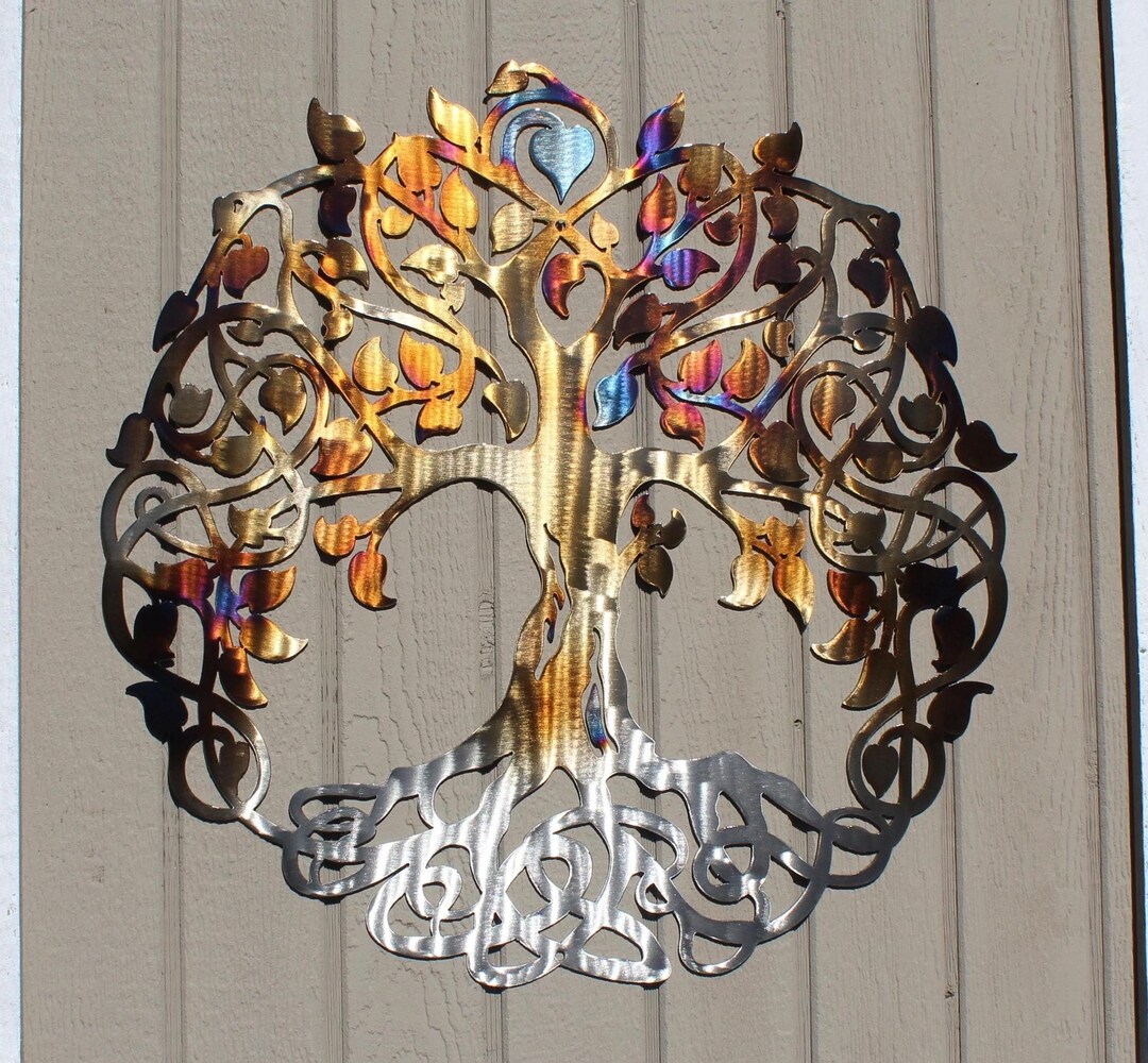 Tree of Life 3 Metal Wall Art Family Home Decor Family Oak Tree Heat ...