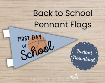 Star Back to School Flag Printable First Day of School Banner Kids ...