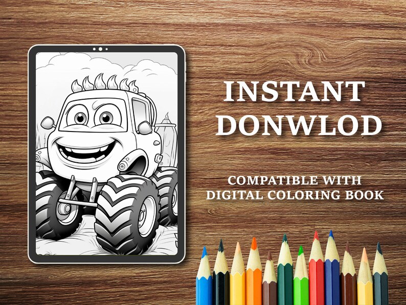 200 Cute Monster Truck Coloring Pages for Kids & Adults, Preschool ...