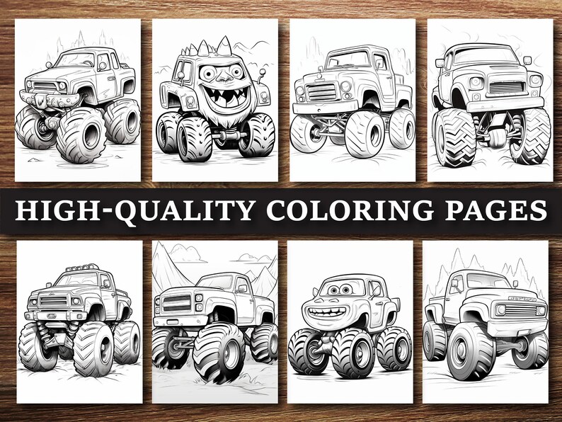 200 Cute Monster Truck Coloring Pages for Kids & Adults, Preschool ...