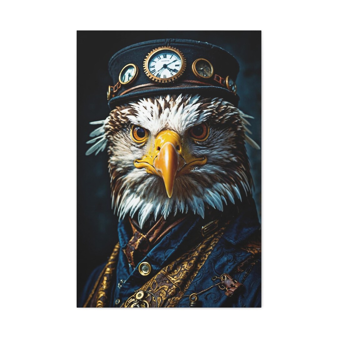 Industrial Steampunk Eagle Bald Eagle in Clockwork Attire Canvas Print ...