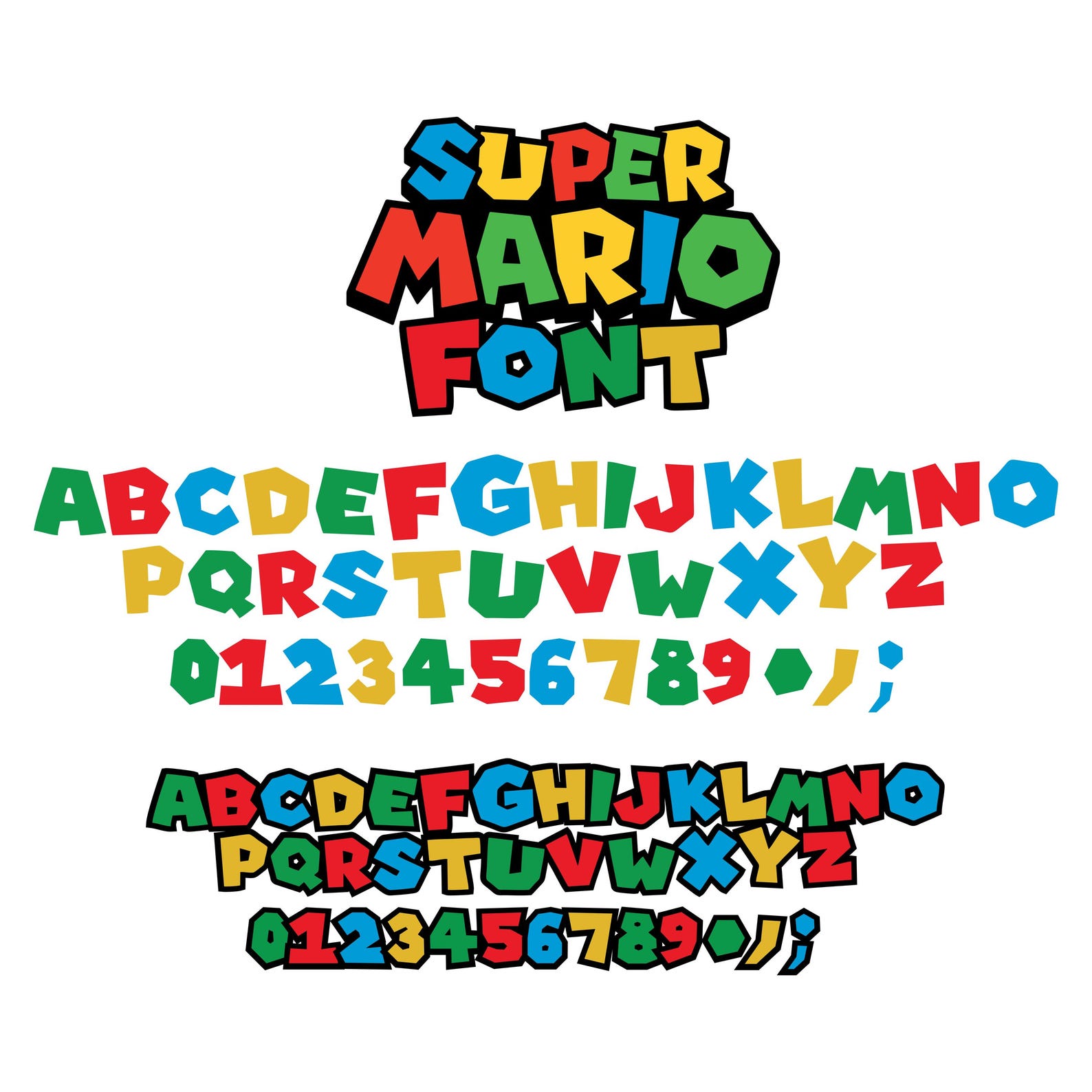 Mario Font, Super Mario Bros Font, Super Mario Font Svg, Mario Svg Font ...