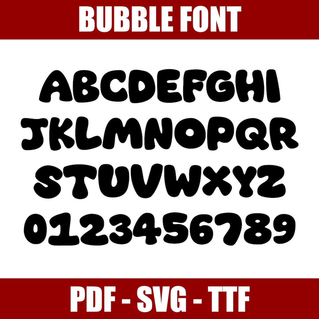 Bubble Font, Groovy Font, Bubble Script Font, Bubble Letters Svg, Retro ...