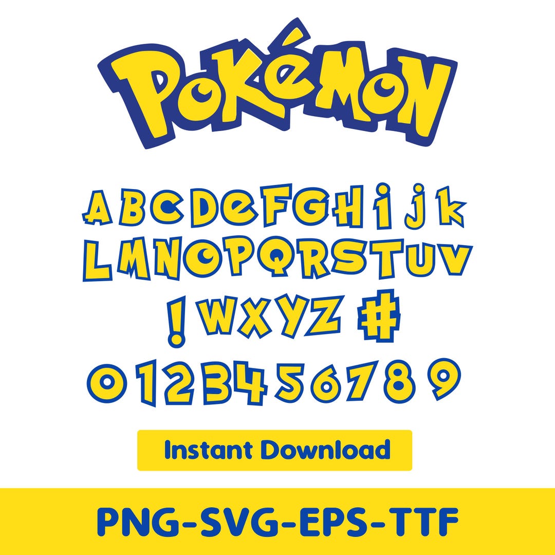 Alfabeto de Pokémon PNG, Letras de Pokémon png, Banner de cumpleaños de ...