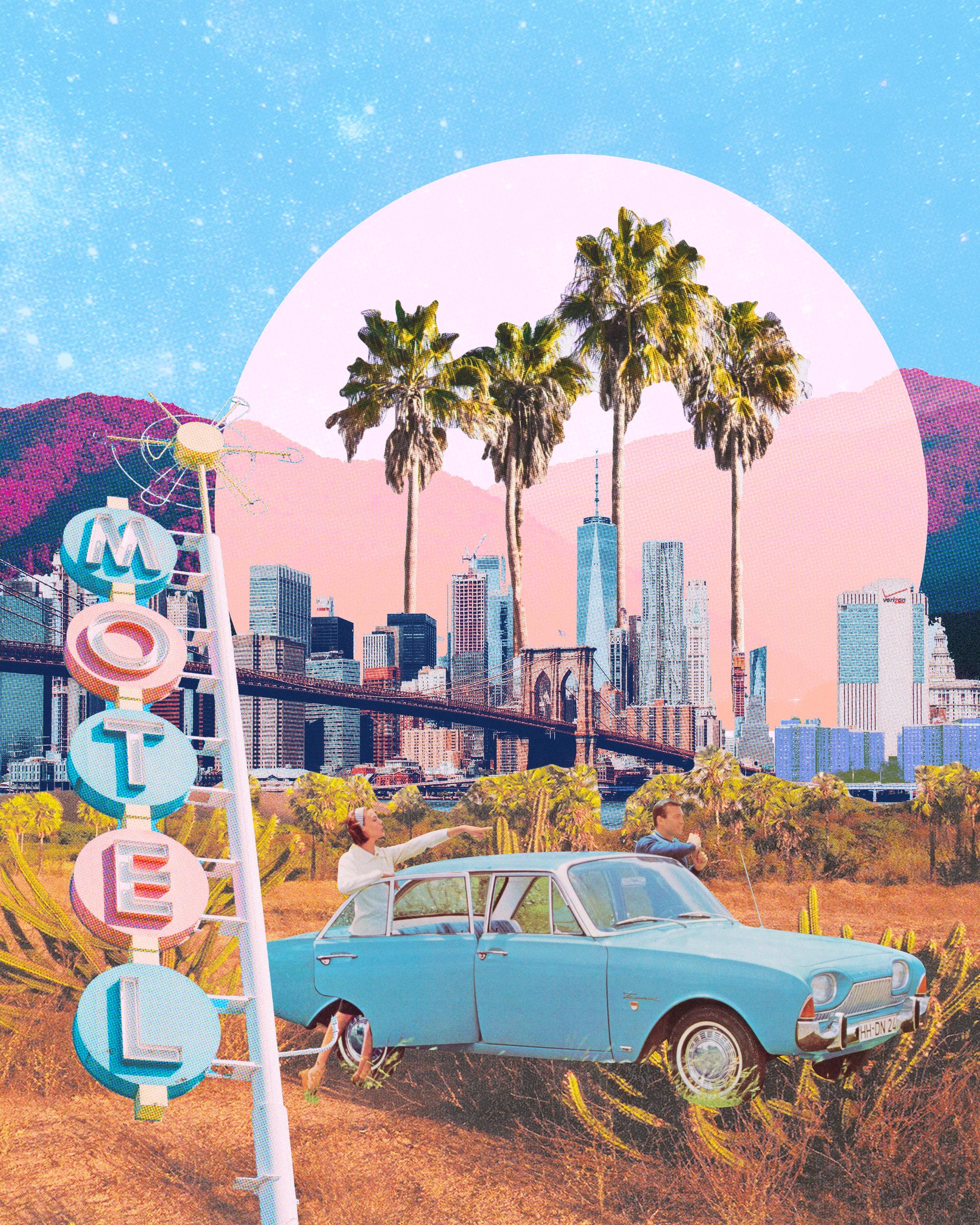 Retro Futurism Digital Collage Art Print Surrealist Art Retro Car ...