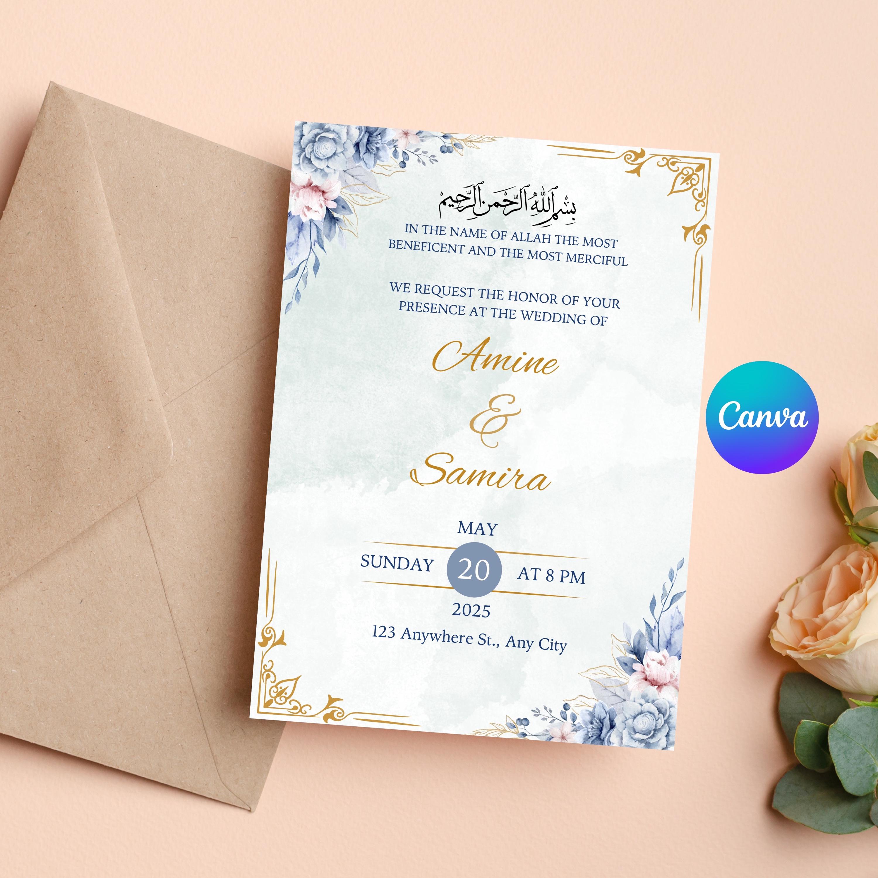 Wedding Islamic, Muslim Wedding Card, Muslim Bride, Nikah Ceremony ...