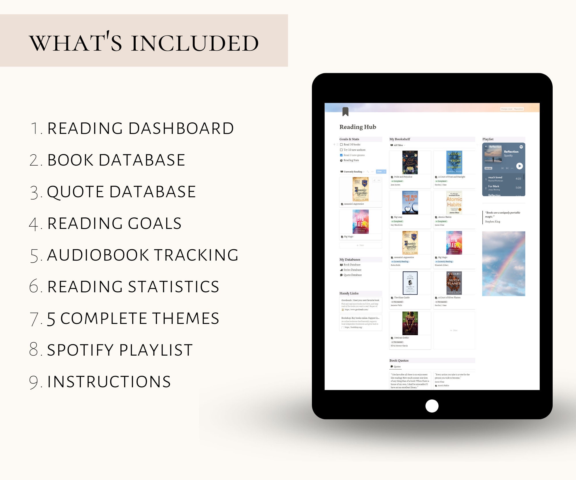 Reading Tracker Notion Template, Digital Book Tracker, Digital Reading ...