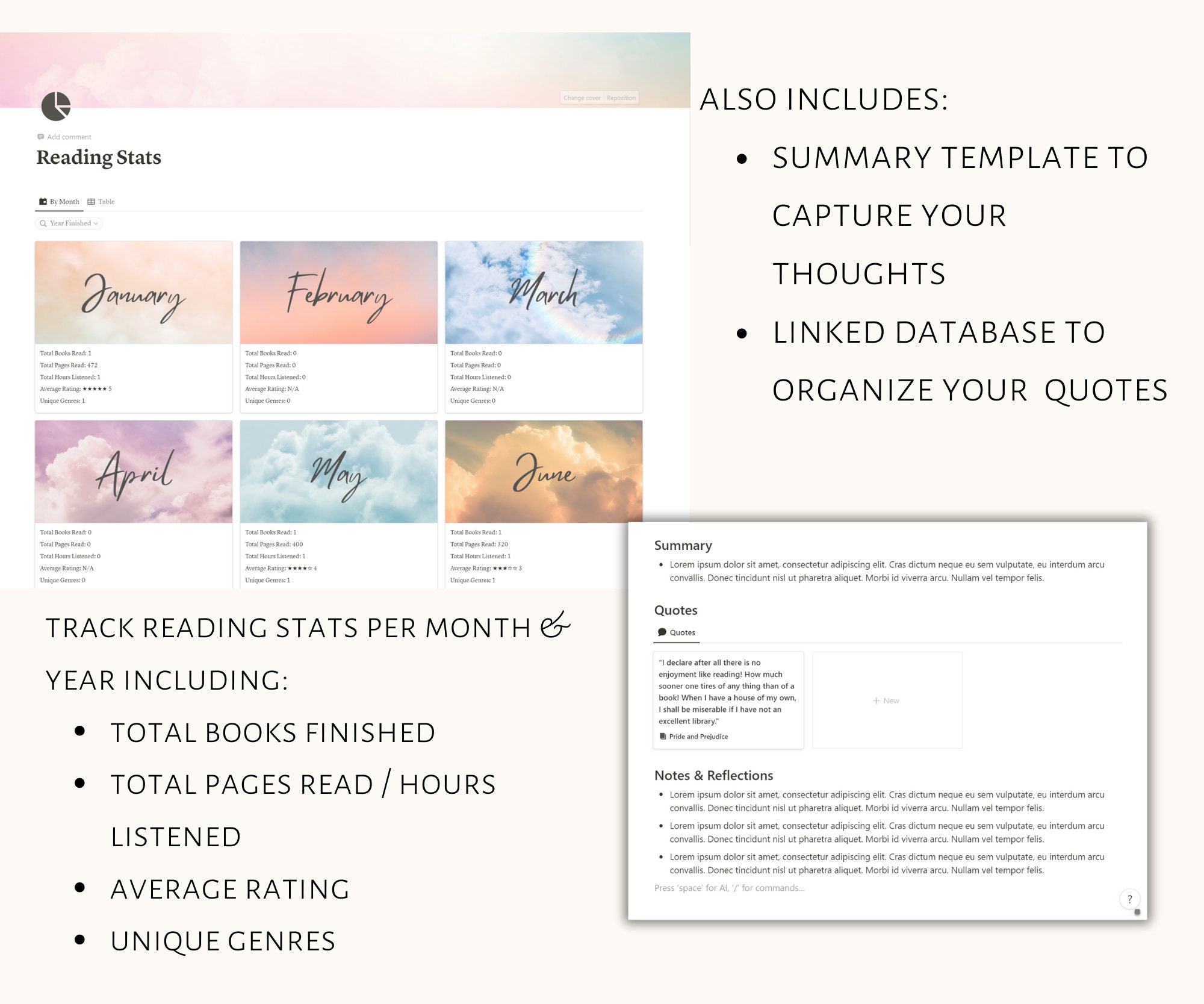 Reading Tracker Notion Template, Digital Book Tracker, Digital Reading ...