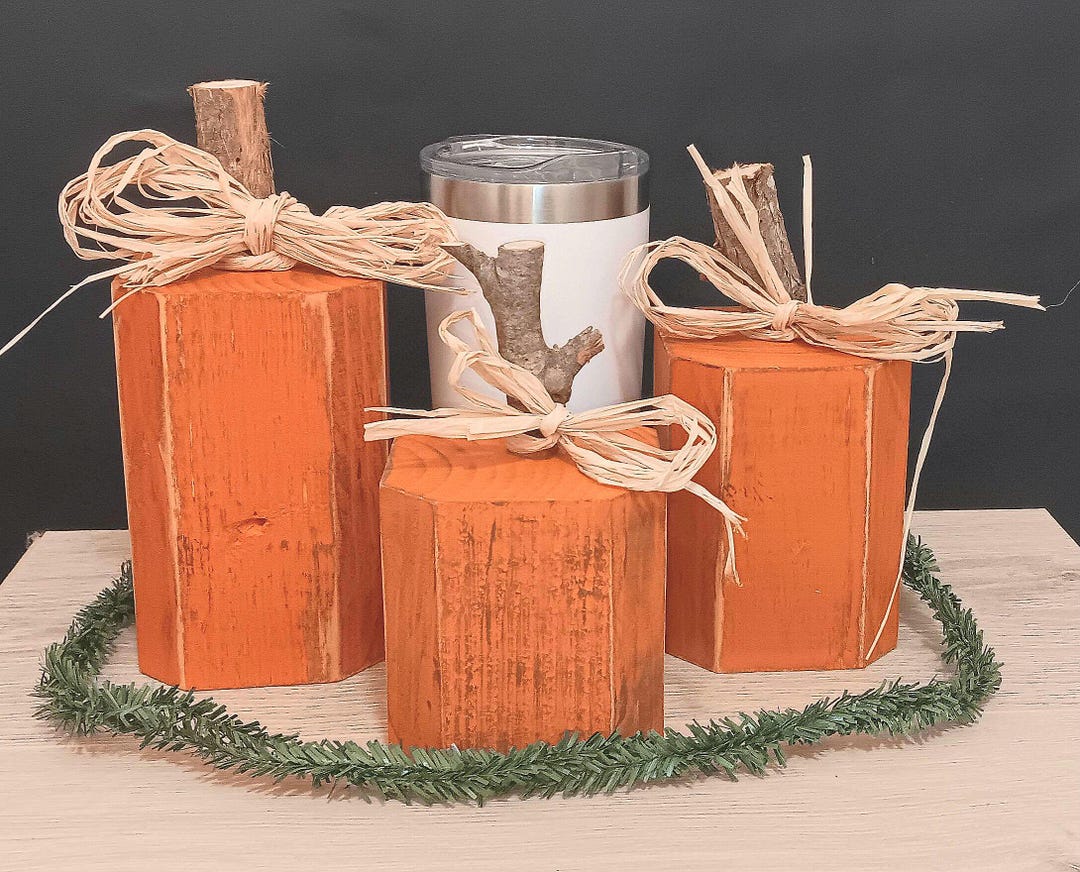 Rustic Wooden Pumpkins - Etsy