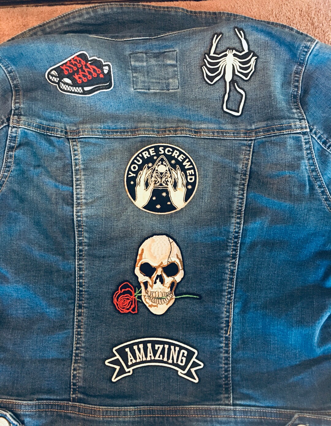 Wax Jean Jacket With Custom Patches - Etsy