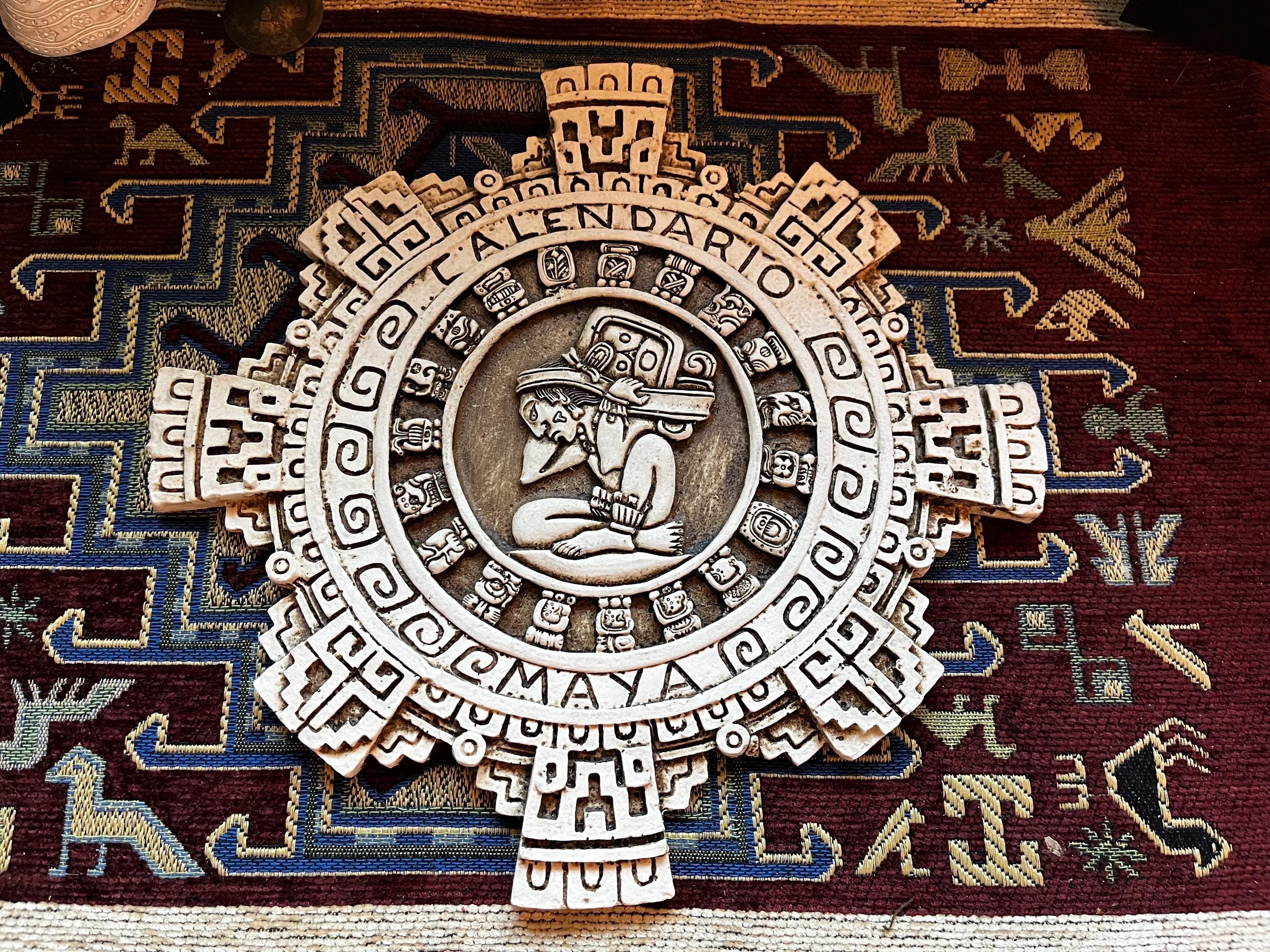 Mayan Vintage Calendar Wall Mural, Mesoamerican Pottery, Mexican Folk ...