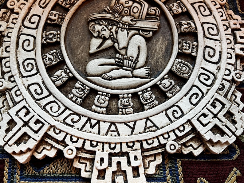 Mayan Vintage Calendar Wall Mural, Mesoamerican Pottery, Mexican Folk ...