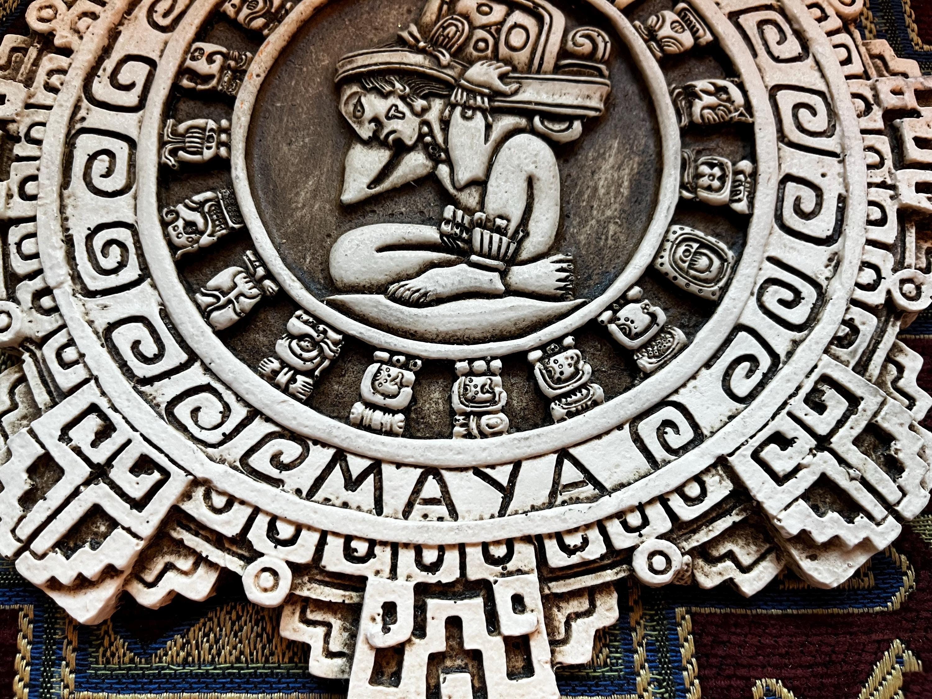 Mayan Vintage Calendar Wall Mural, Mesoamerican Pottery, Mexican Folk ...