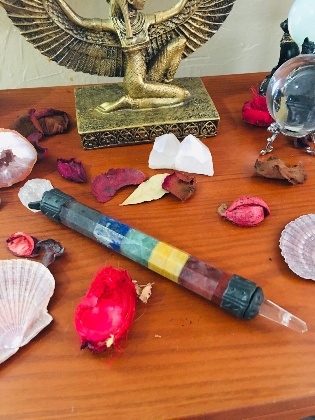 Chakra Witches Wand, Witches Wand, Crystal Wand - Etsy