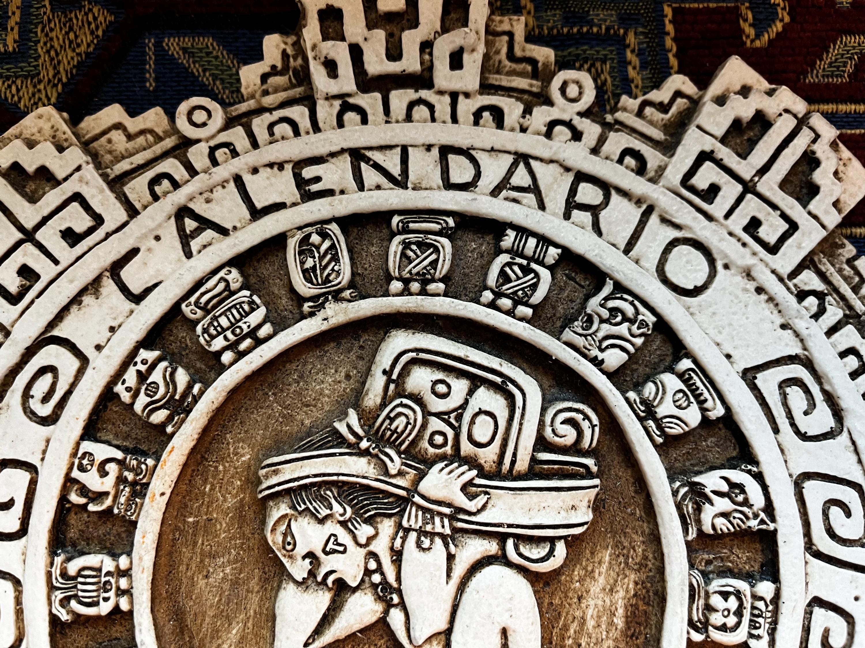 Mayan Vintage Calendar Wall Mural, Mesoamerican Pottery, Mexican Folk ...