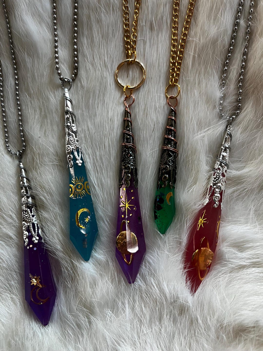 Resin Color Change Pendulum Necklace With Chain - Etsy