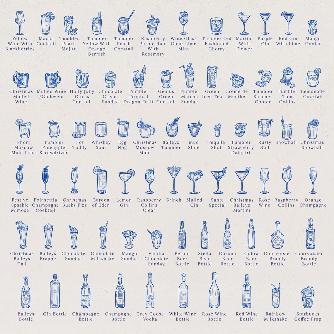 Elegant Signature Drink Menu for Weddings, Parties, Events Personalized ...