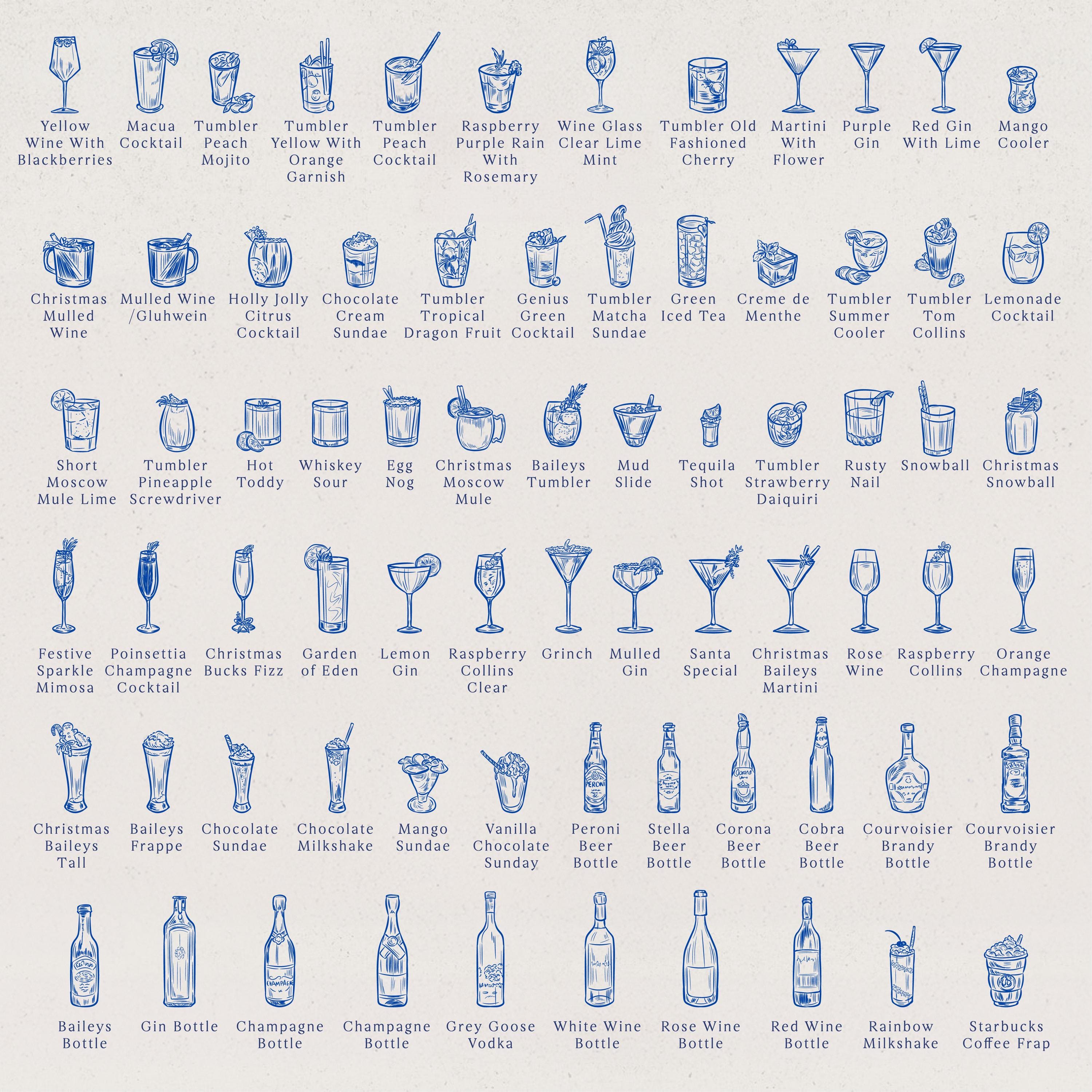 Elegant Signature Drink Menu for Weddings, Parties, Events Personalized ...