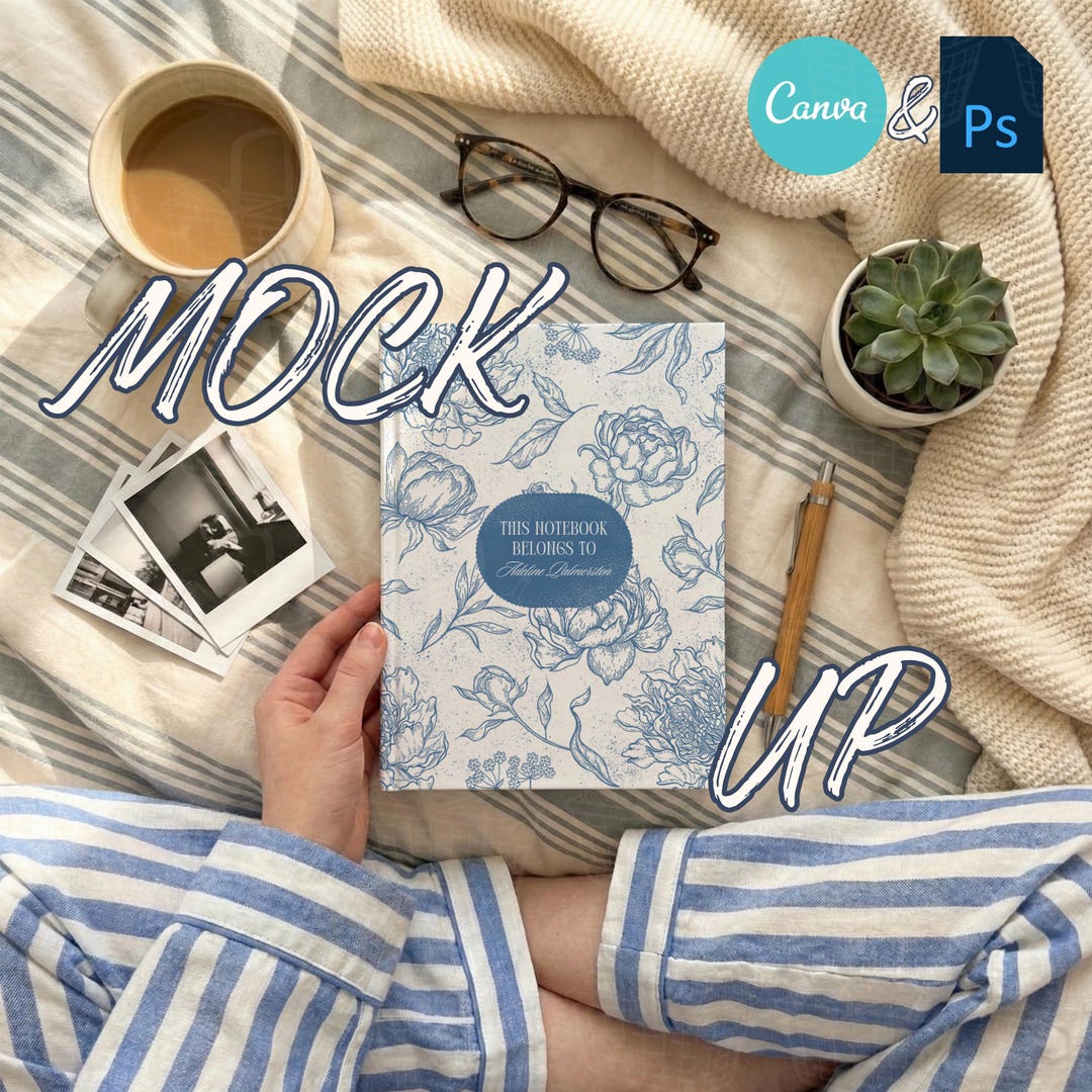Hardcover Journal Mockup, Cozy Journal Mockup for Print on Demand ...