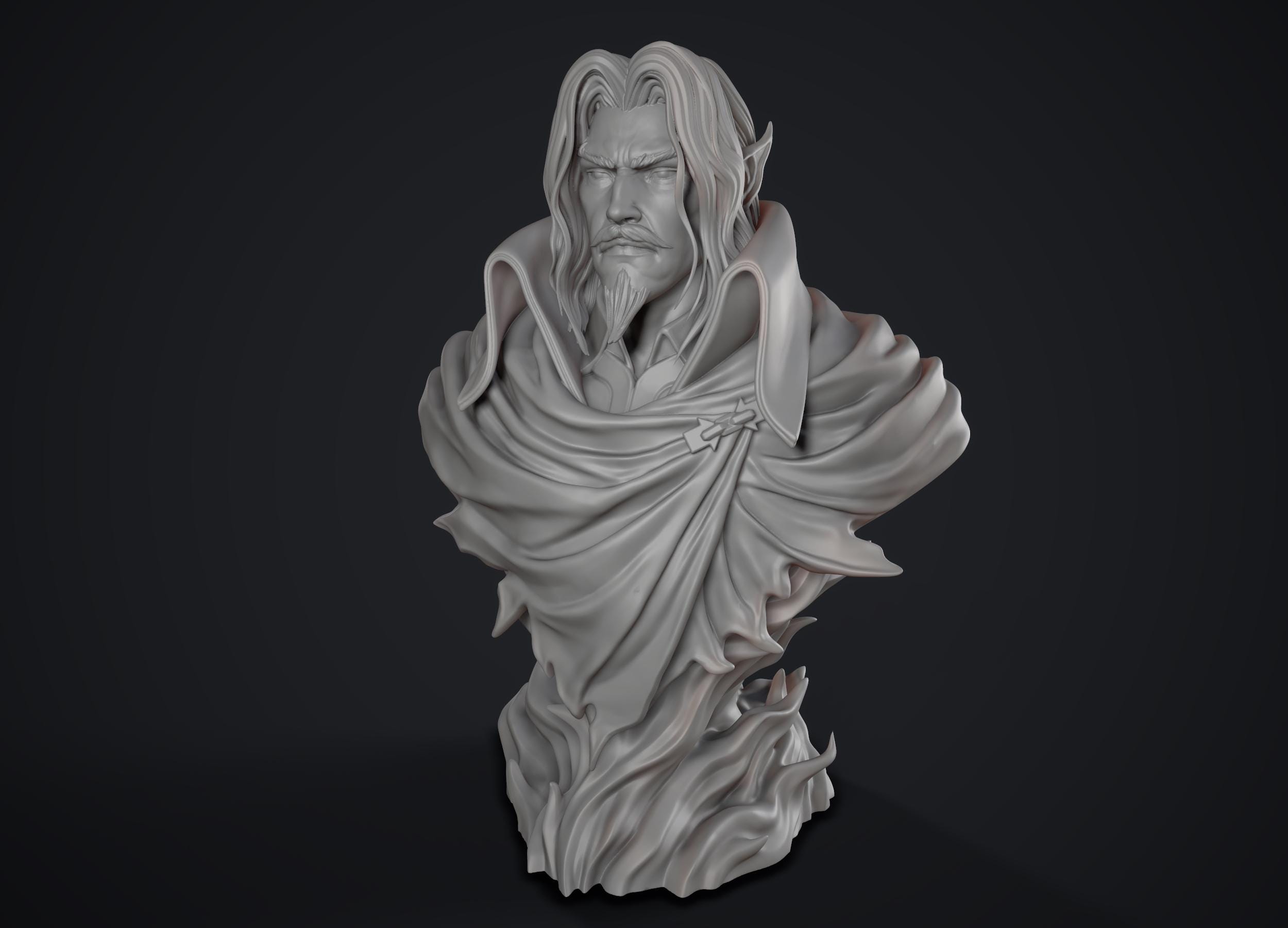 Dracula Bust STL L Castlevania Dracula 3D Print Model L High Quality ...