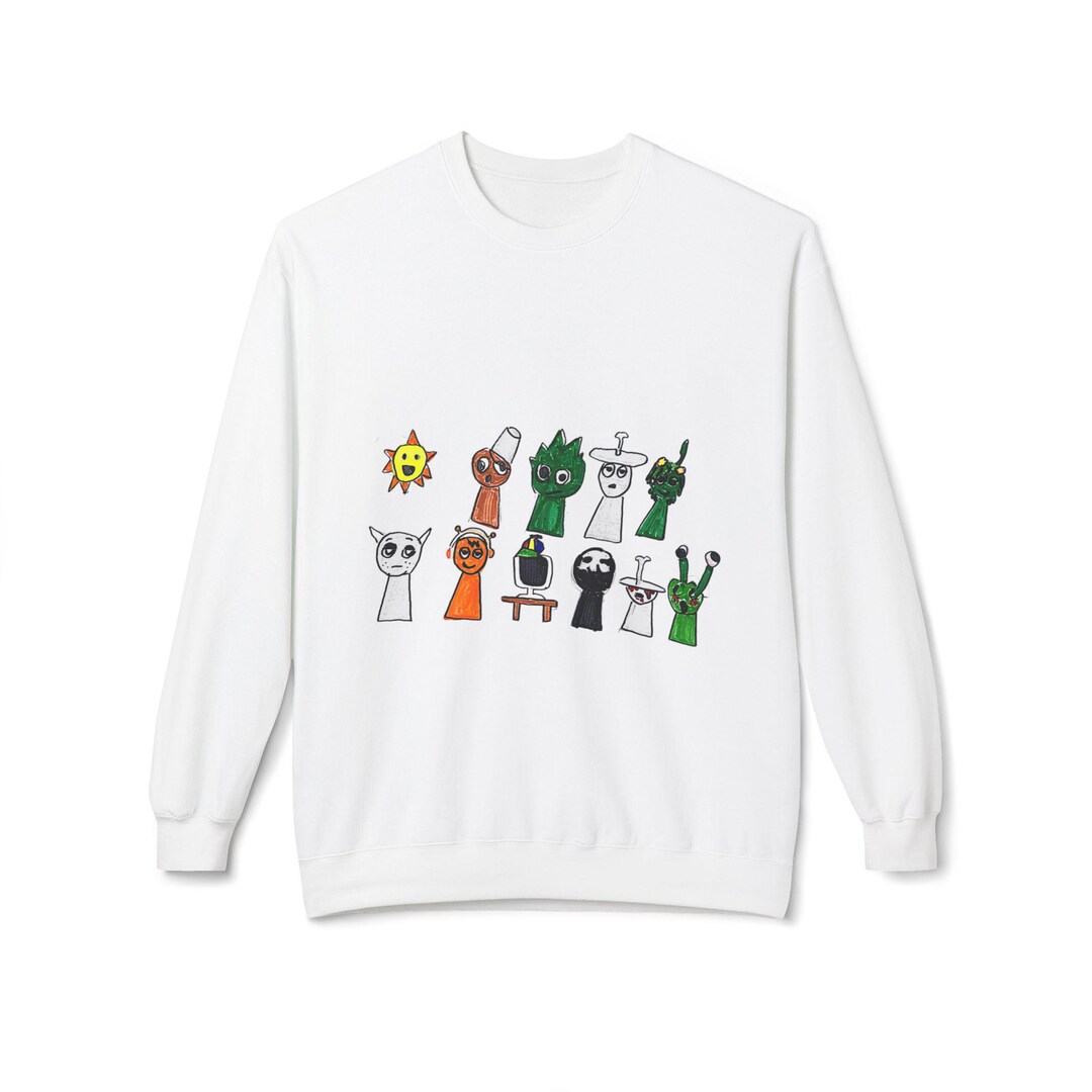 Sprunki Draw by Kid Funny Cute Sweatshirt, Unisex Crewneck Jumper, Soft ...