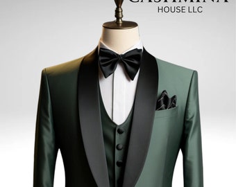 GREEN WEDDING Three Piece Suits for Men Wedding Groom Suit Elegant Green Suit - Etsy