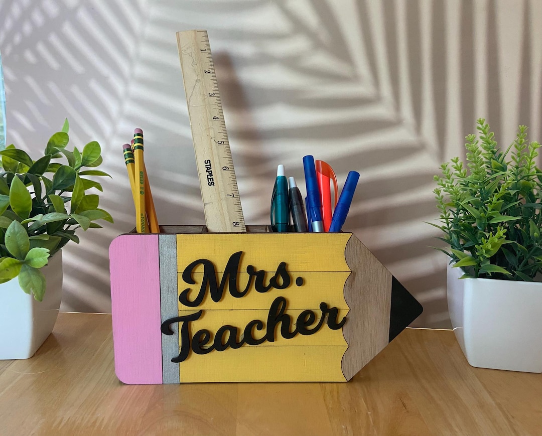Teacher Desk Organizer Customized, Back to School Teacher Name Desk ...