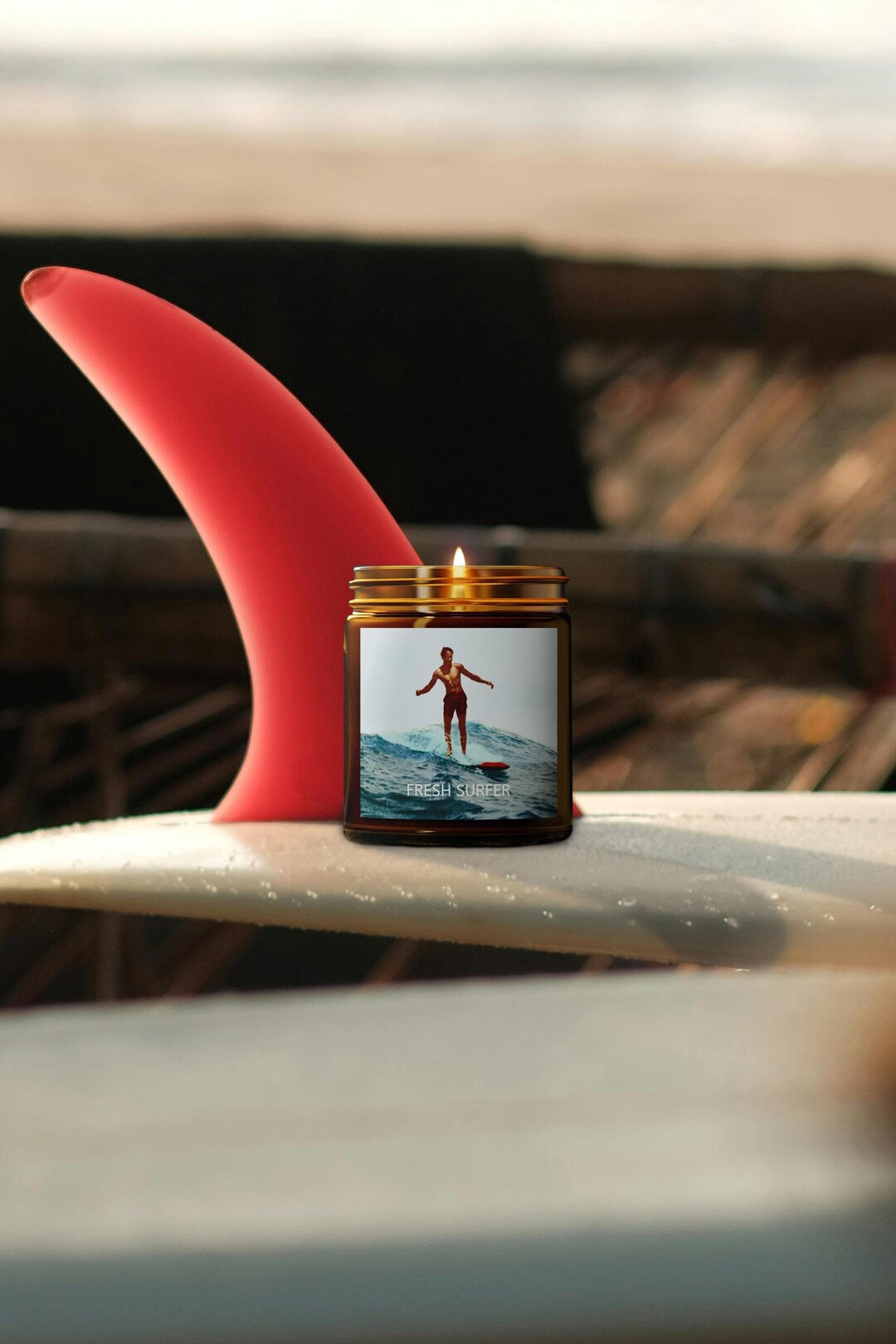 Fresh Surfer Candle, Cheeky Vintage Surf Photo Soy Candle Supporting ...
