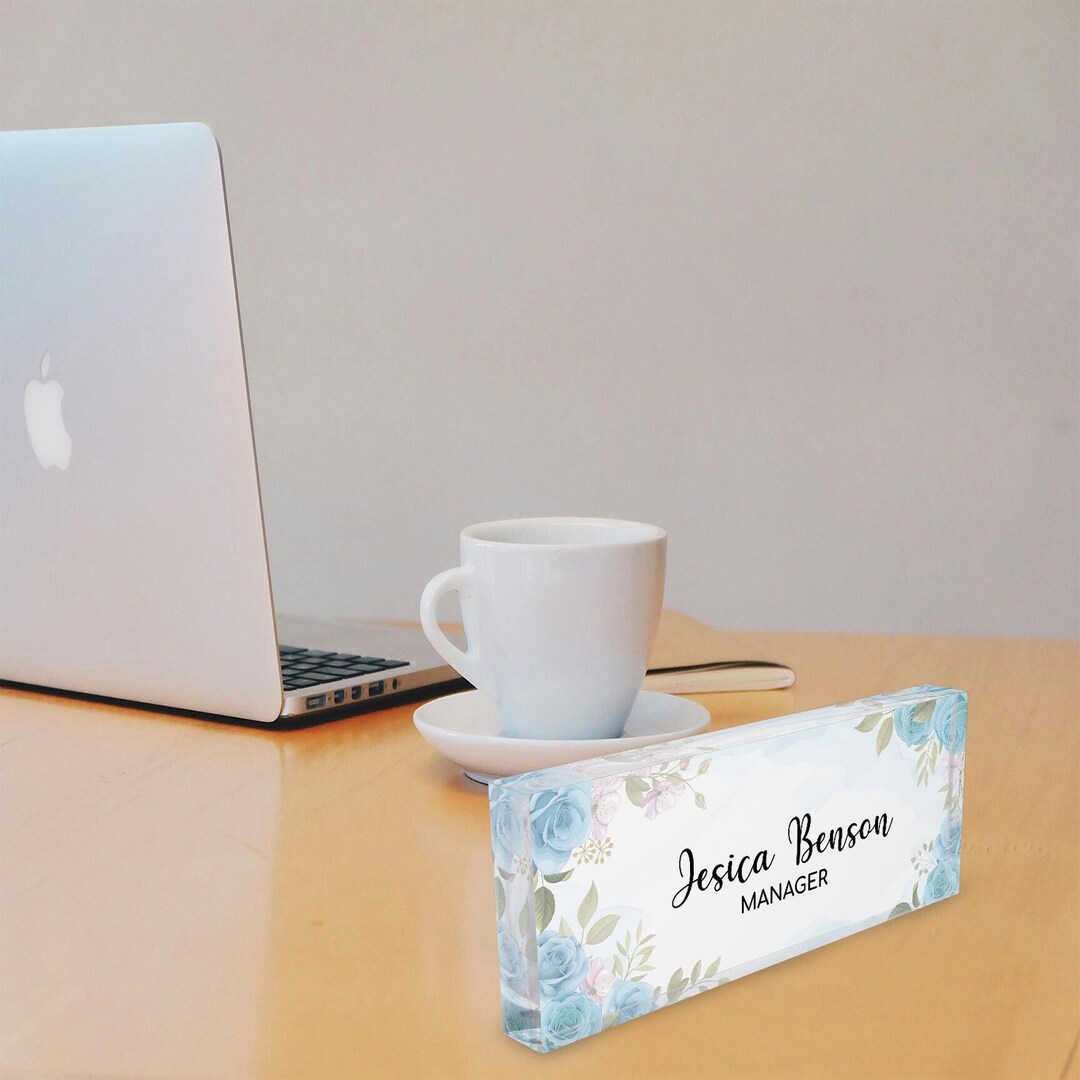 Custom Acrylic Desk Name Plate for Manager, Valentines Day, Business ...