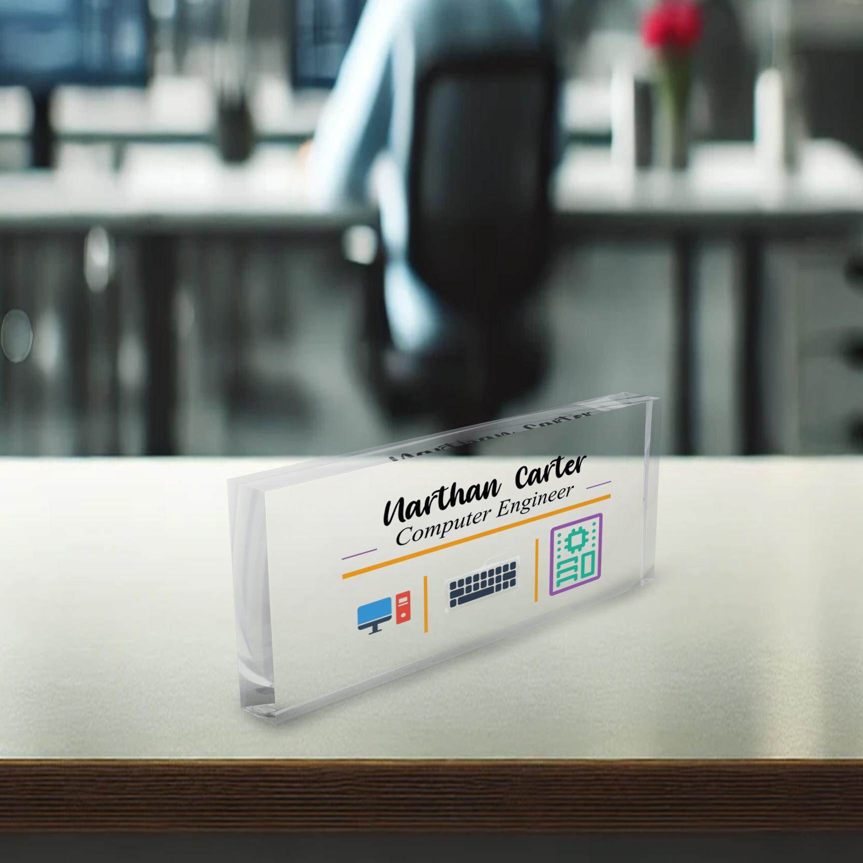 Stylish Personalized Name Tag for Data Analyst, Custom Desktop Sign ...
