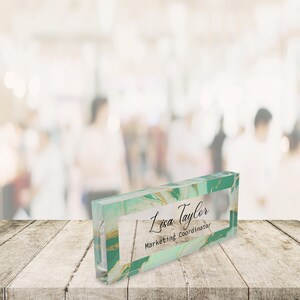 Acrylic Name Block With Gold Lettering for Team Leader, Minimalist ...