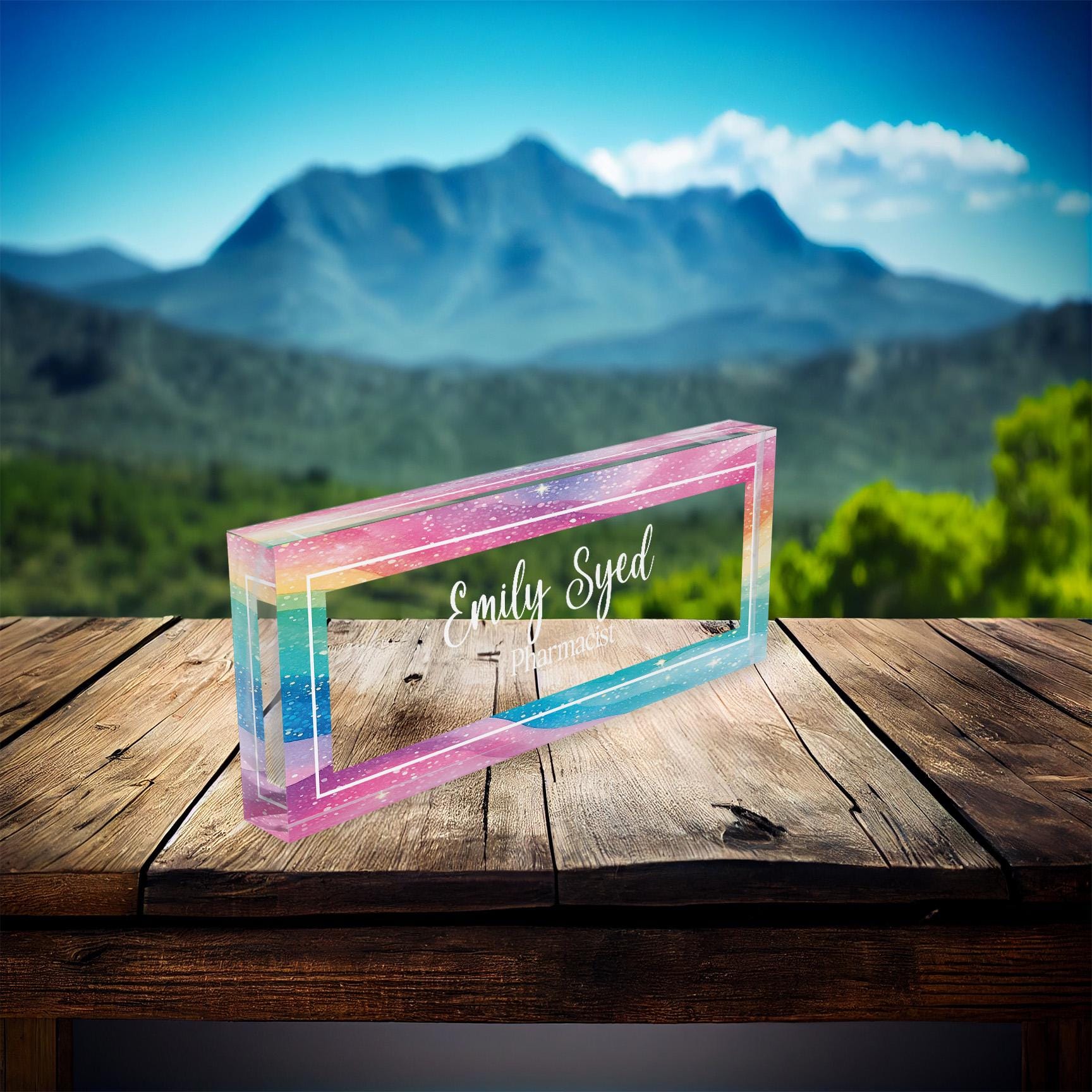 Custom Acrylic Desk Name Plate for Manager, Business Office Sign ...