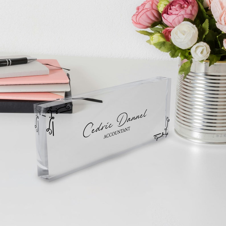 Acrylic Name Plate for Professional Manager, Sleek Desk Name Plate ...