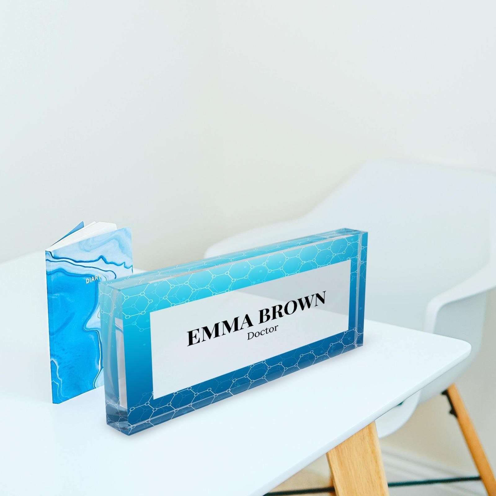 Acrylic Name Plate for Home Office, Personalized Desk Sign for Dad, Phd ...
