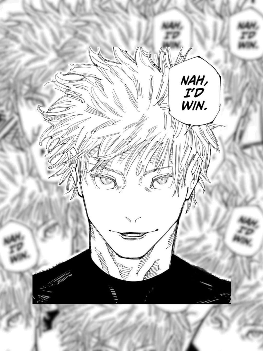 Jujutsu Kaisen - Gojo Satoru - "nah, I'd Win" Sticker Manga Quote ...