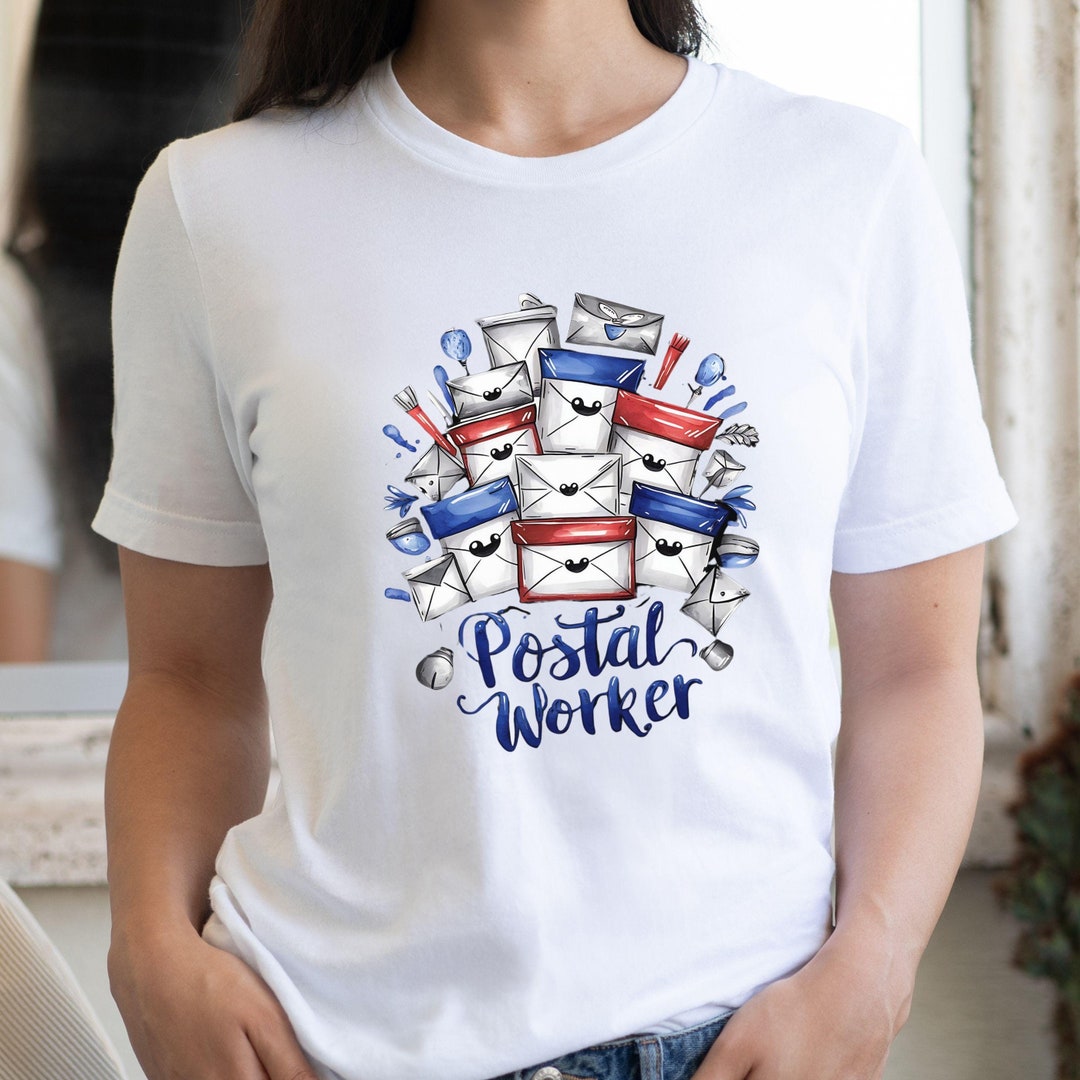 Postal Worker Tshirt Sublimation Design Cute Mail Carrier Letter Stamp ...