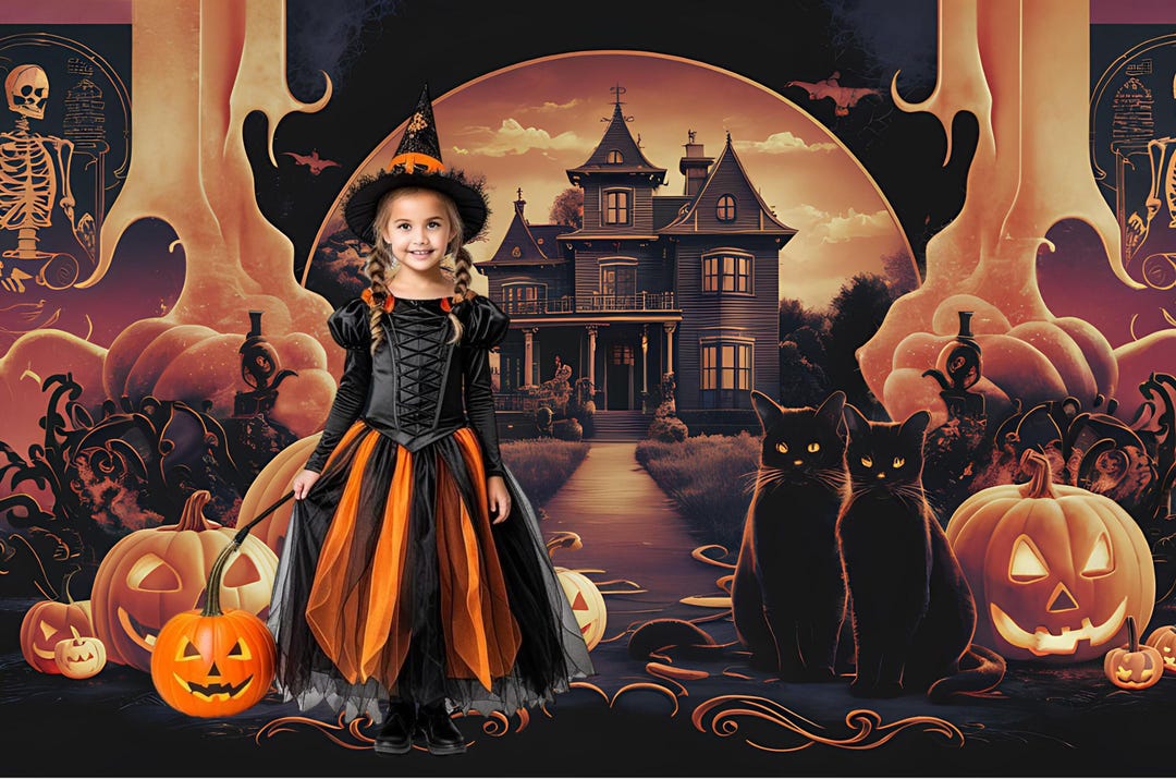 Nostalgic Haunts Vintage Halloween Fine Art Digital Backdrop Spooky ...