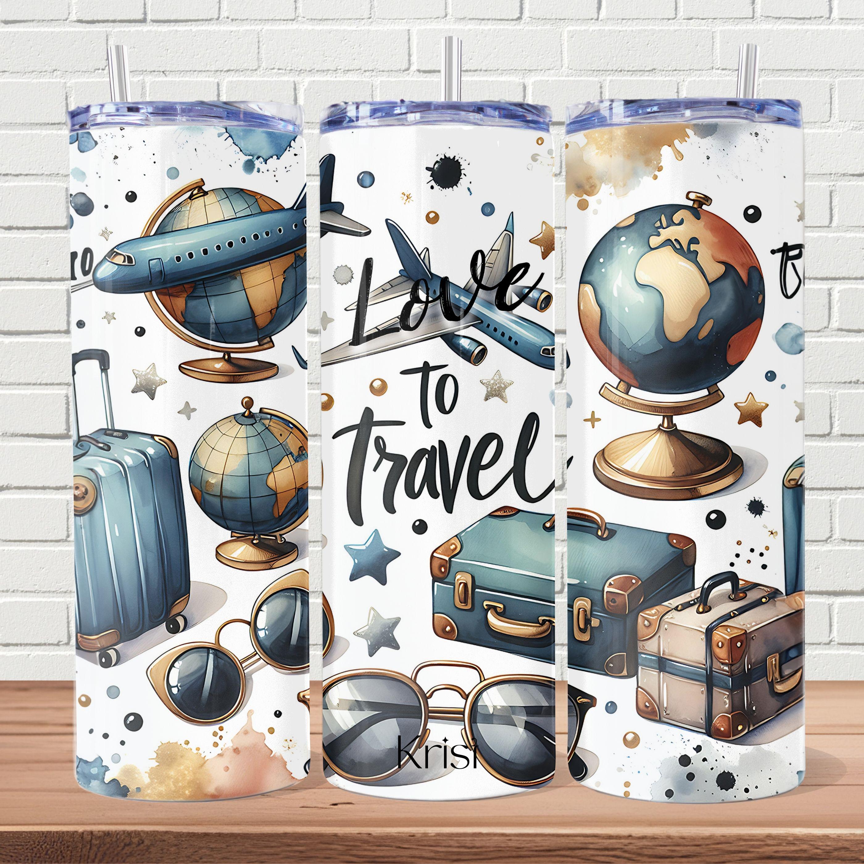 Travel 20 Oz Tumbler Wrap PNG, World Traveler Tumbler Design, Skinny Tumbler Png Design, Girls ...