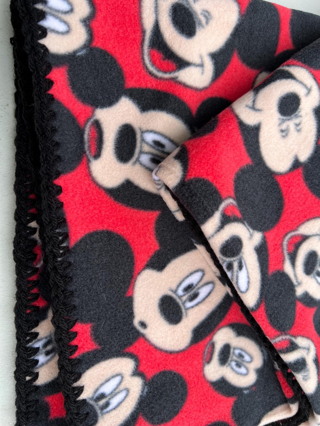 Mickey Mouse Crocheted Fleece Blanket - Etsy
