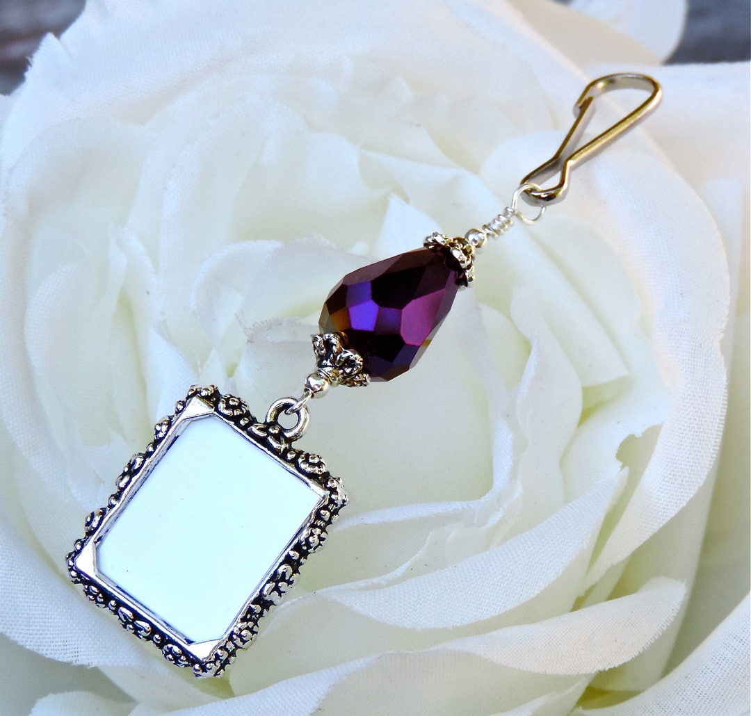 Wedding Bouquet Photo Charm With a Teardrop Crystal. Small Picture ...