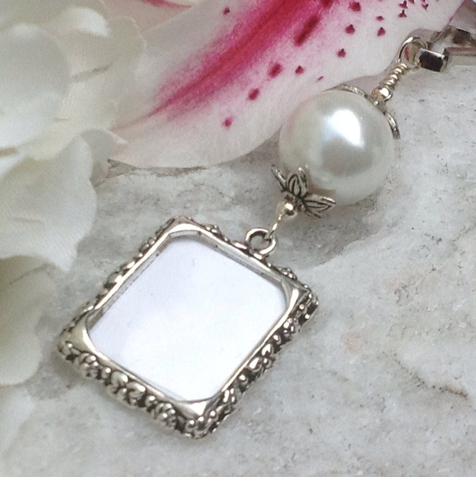 Wedding Bouquet Photo Charm. Memorial Picture Frame Charm. - Etsy
