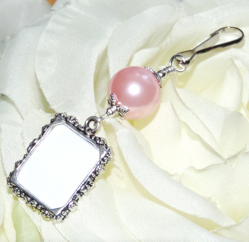 Wedding bouquet photo charm. Small picture frame charm for a | Etsy