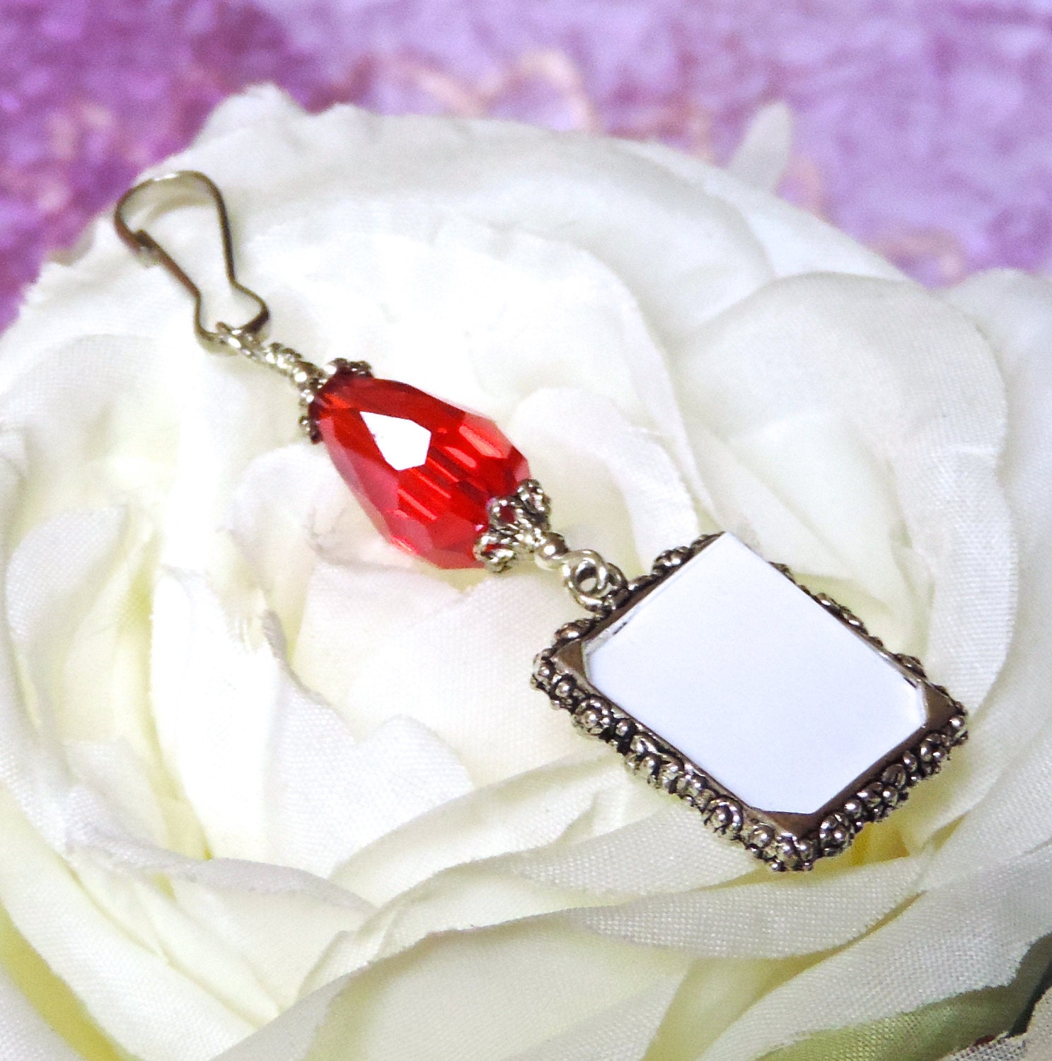 Wedding Bouquet Photo Charm With Small Picture Frame and Red - Etsy UK