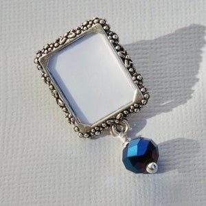 Memorial Pin. Photo Lapel Pin With Tiny Cross. Small Picture Frame ...