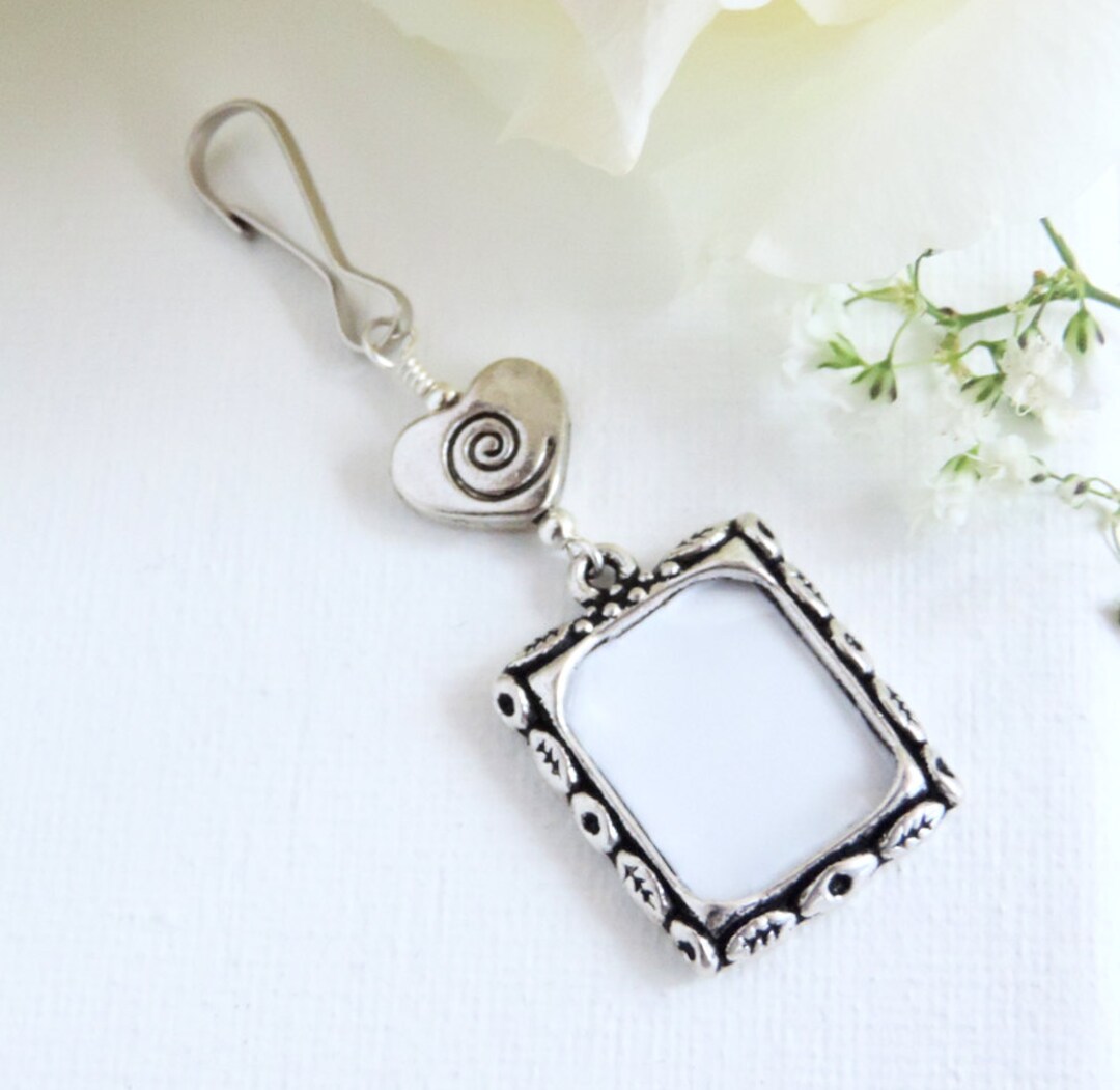 Memory Photo Charm With a Small Picture Frame and Swirly Heart in ...