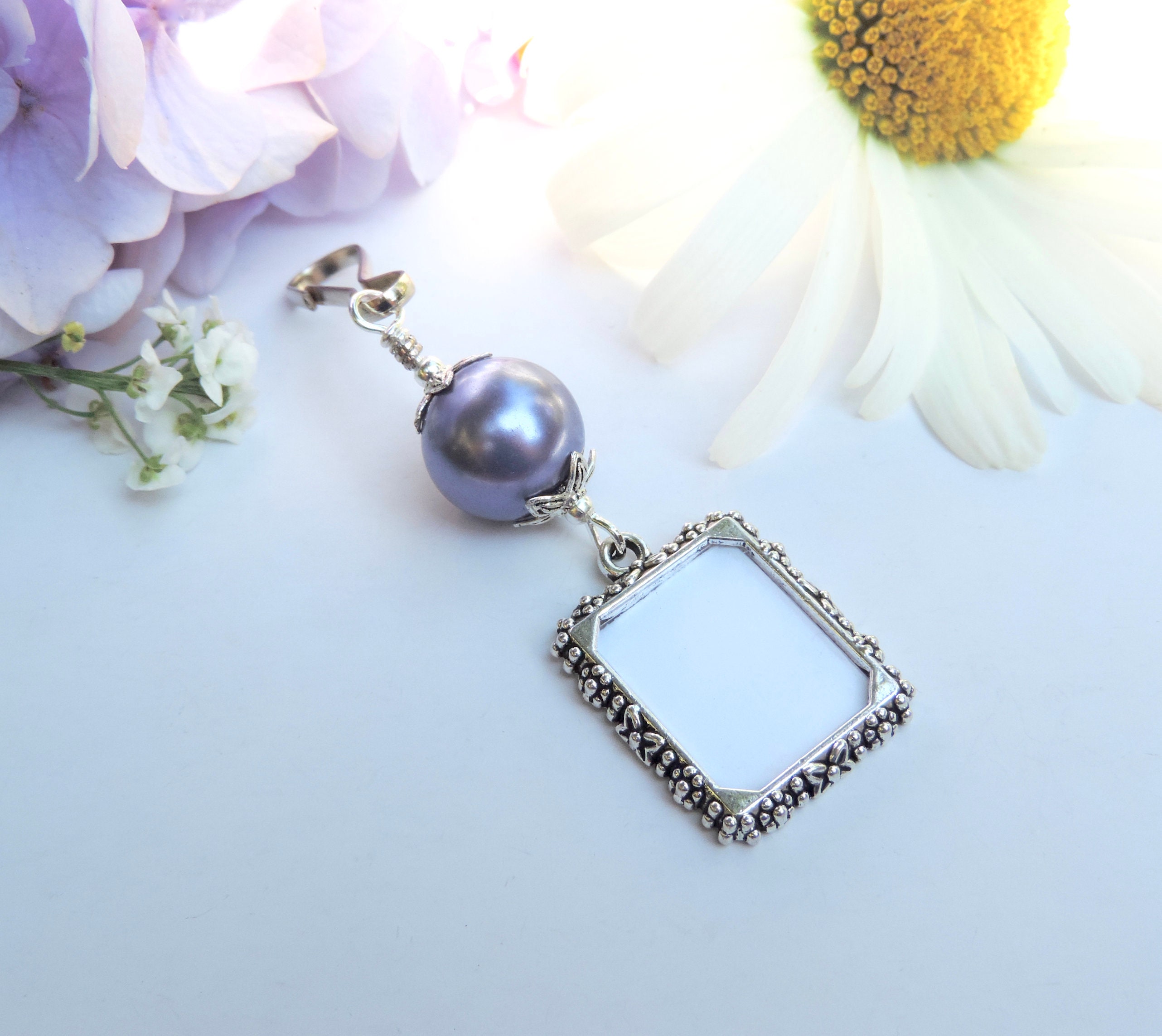 Wedding Bouquet Photo Charm. Memorial Picture Frame Charm. | Etsy