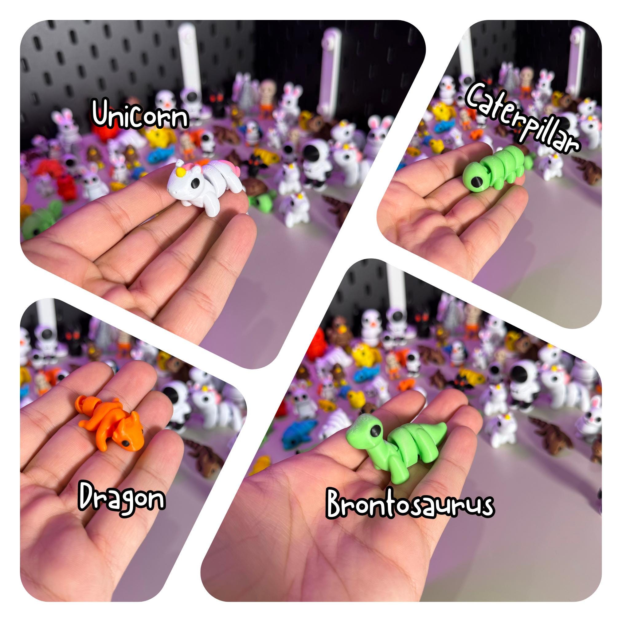 Assorted Mini Fidget Toys Unique 3D Printed Characters Mix and Match ...
