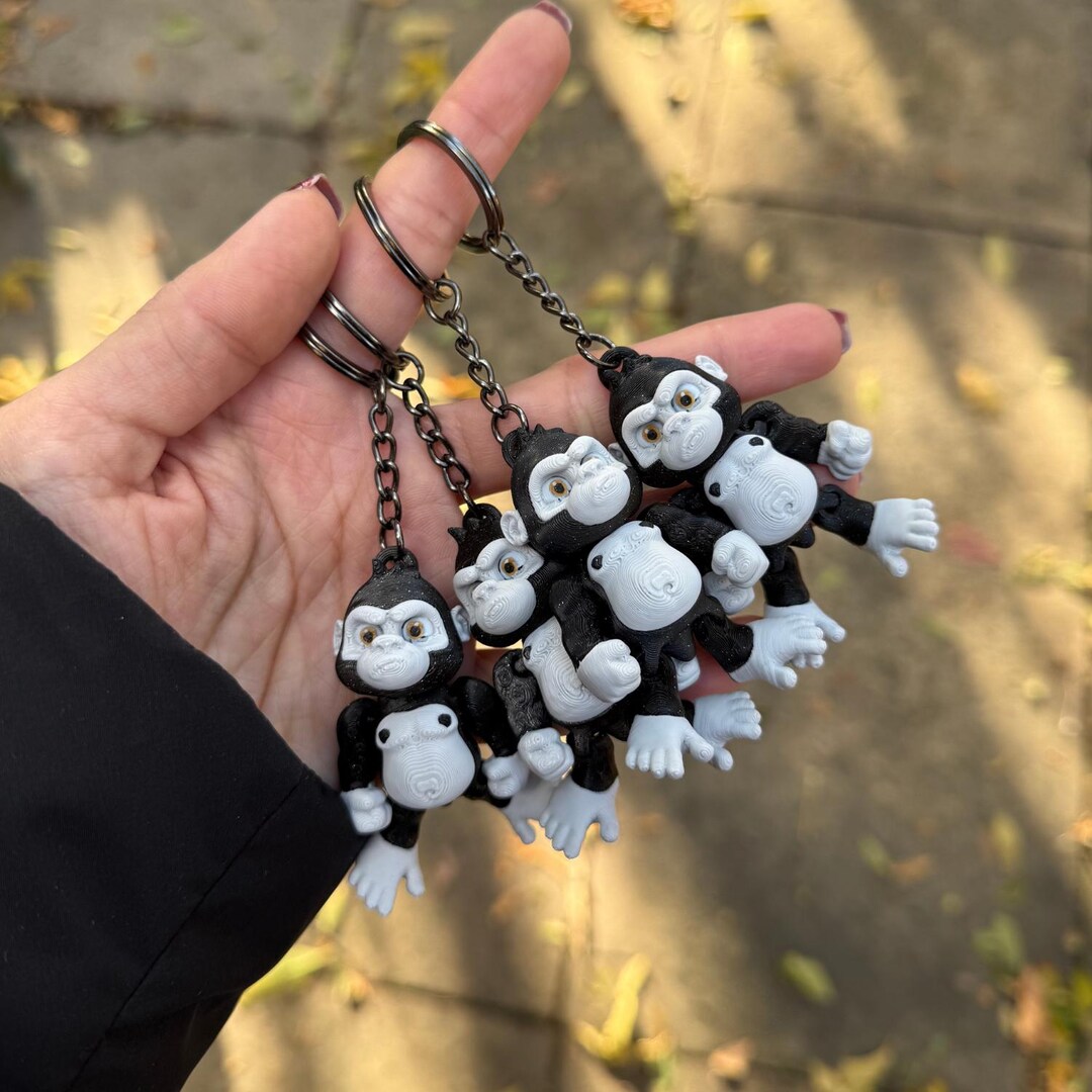 3D Printed Monkey Keychain - Eco-friendly PLA, Fidget Toy - Etsy