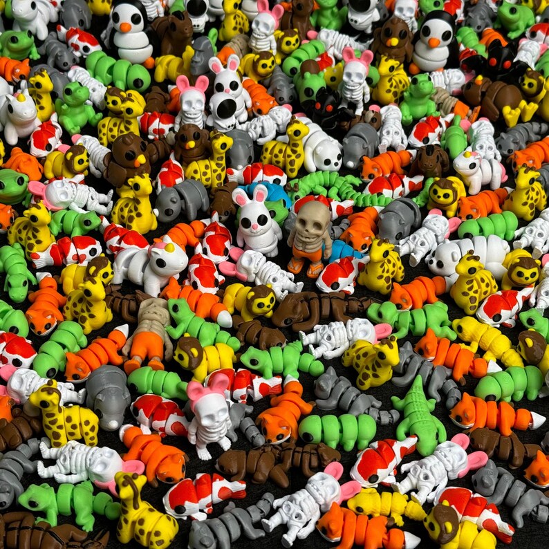 Medium Size Assorted Mini Fidget Toys Unique 3D Printed Characters Mix ...